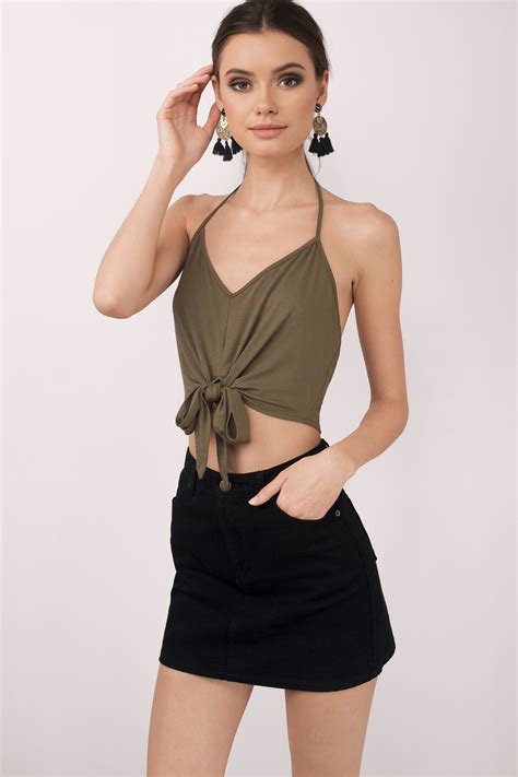 Cute Black Crop Top Front Tie Top Black Top Black Crop Top 7