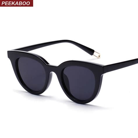 Peekaboo Black Cat Eye Sunglasses Classic Designer Women Retro Cat Eye