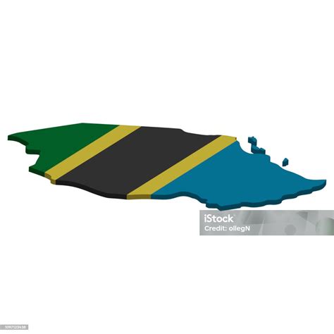 Ilustración De Bandera Y Mapa De Tanzania Silueta De Color De Mapa En