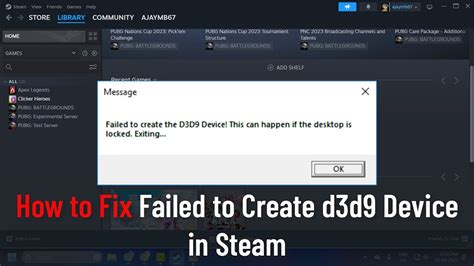 failed to create d3d9 device in steam a comprehensive guide to