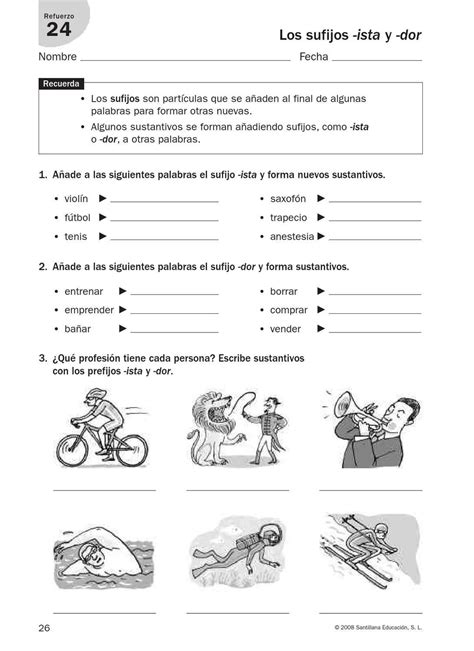 Refuerzo Lengua Cuarto Prefijos Y Sufijos Ortografia Ejercicios Y 44200