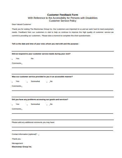 Free 13 Sample Customer Feedback Forms In Ms Word Pdf Excel Vrogue