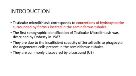 Testicular Microlithiasis Pptx Free Download