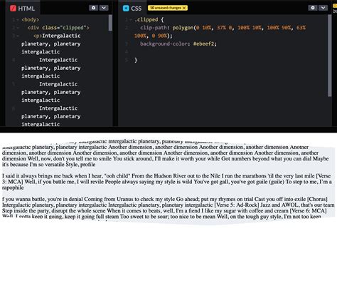css how to use a clip path background full bleed and margin auto