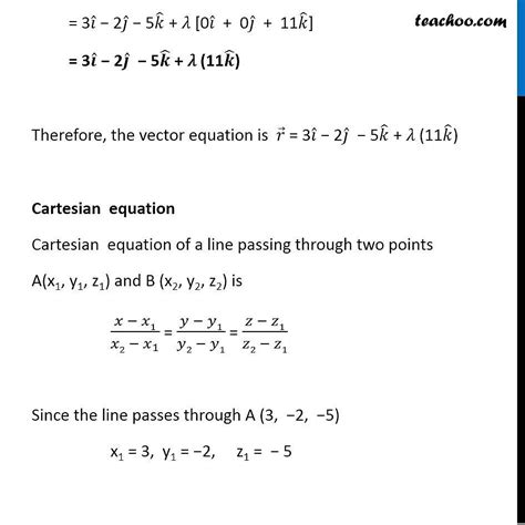 Question 1 Find Vector And Cartesian Equations Of Line