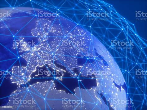 global communication network concepts triangle shapes lines and dots