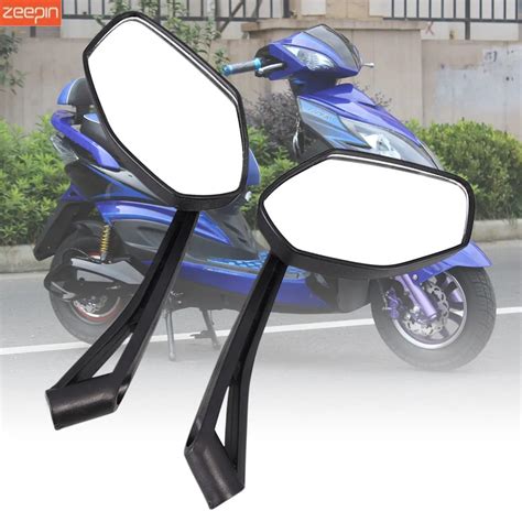 2pcs Universal Motorcycle Rearview Mirror 8mm Clear Wide Field Vision