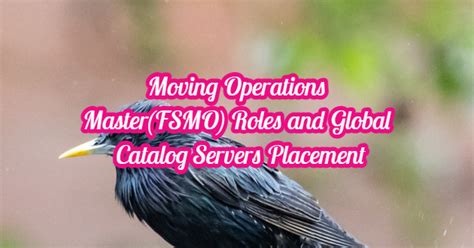 moving operations master fsmo roles and global catalog