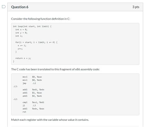 question 6 3 pts consider the following function