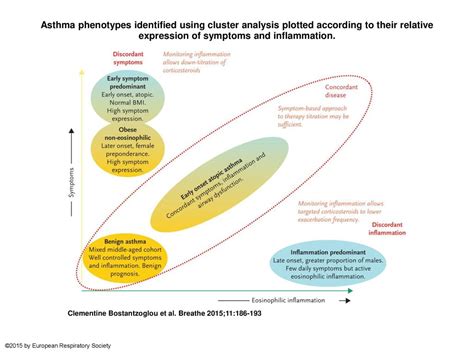 Asthma Phenotypes Identified Using Cluster Analysis Plotted According