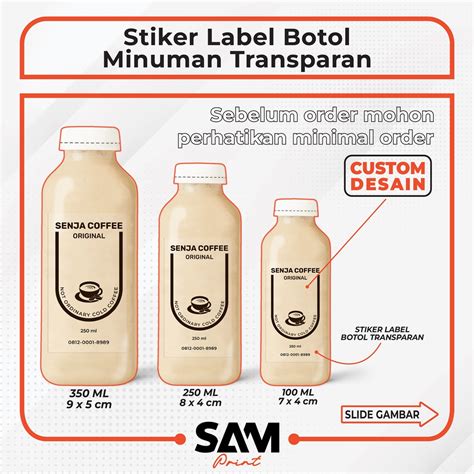 Tinjauan Cetak Stiker Label Botol Kopi Transparan Label Minuman Label