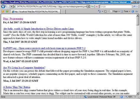 rss2htmlpro asp script tutorial how to filter rss and convert rss into