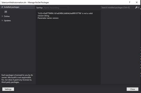 c facing nuget issue 5 0 0
