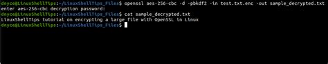 how to encrypt a large file with openssl in linux