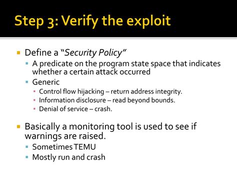 ppt automatic patch based exploit generation is possible techniques