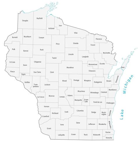 Road Map Of Wisconsin Counties