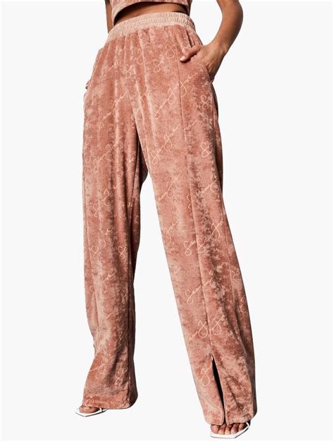 Myrunway Shop Missguided Brown Sean John Velvet Split Tracksuit Pants