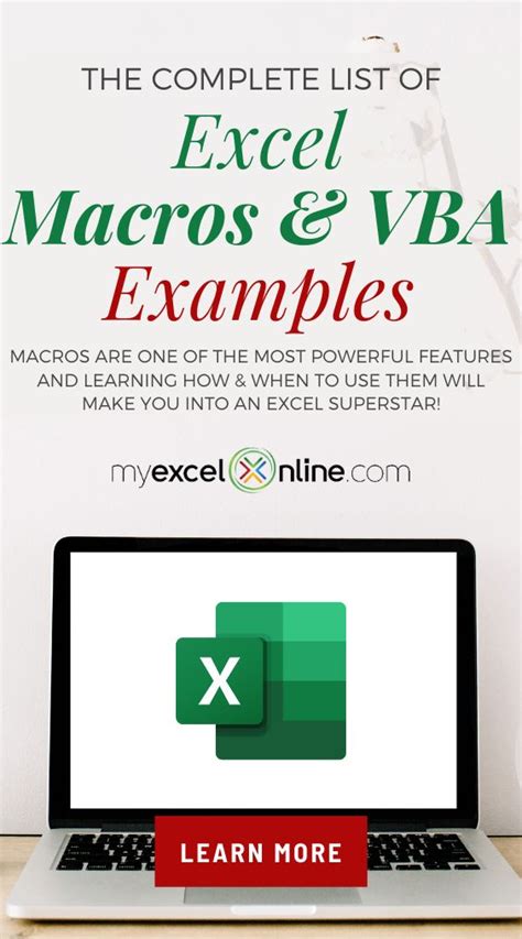 101 excel macros examples myexcelonline in 2020 excel macros excel