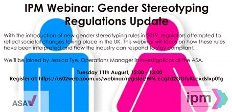 Ipm Webinar Gender Stereotyping Regulations Update Ipm Bitesize