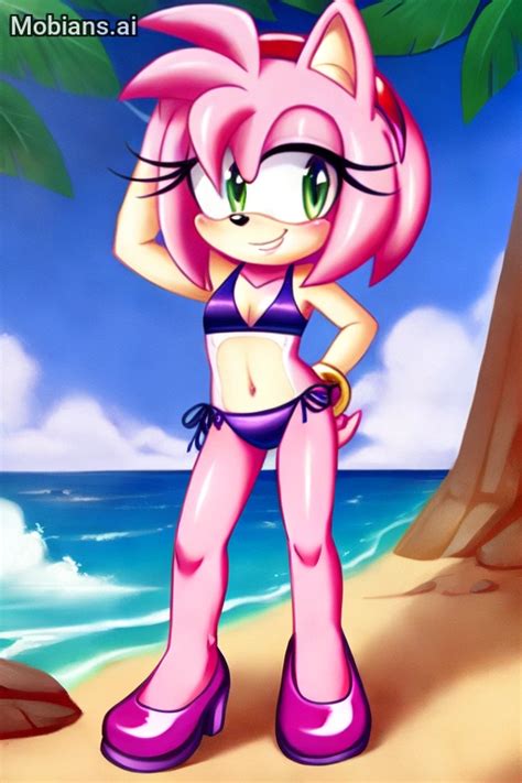 Amy Rose In A Sexy Purple Bikini By Sonichedgehog02 On Deviantart