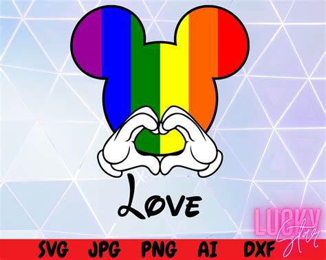 Lgbtq Mickey Mouse Svg Rainbow Colors Mickey Head Svg Etsy