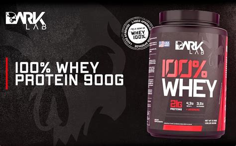 Whey 100 Concentrado Pote 900g Dark Lab 900g Morango Br