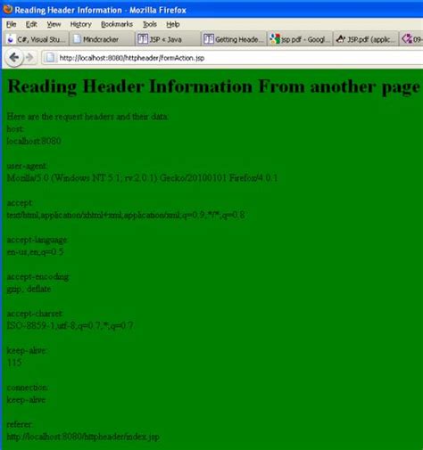getting header data from one jsp page to another