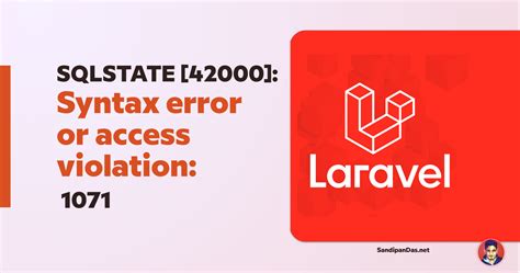 sqlstate[42000] syntax error or access violation 1071 [laravel 9