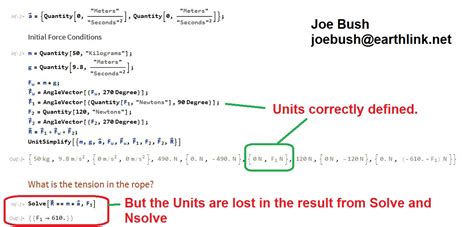 solve and nsolve not working well with quantity and units online
