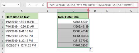 how to convert text datetime format to real datetime format in excel