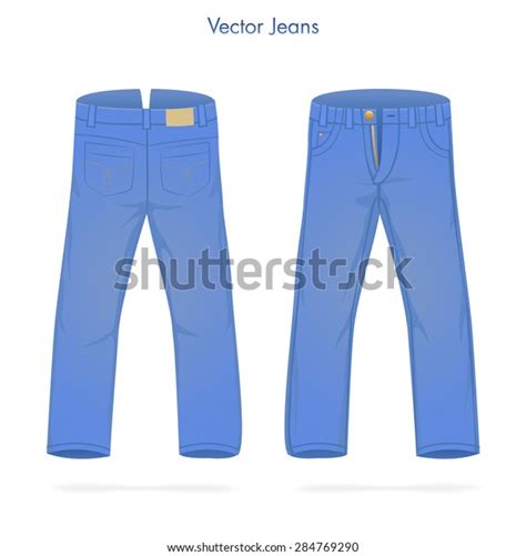 Pair Blue Vector Jeans Stock Vector Royalty Free 284769290 Shutterstock