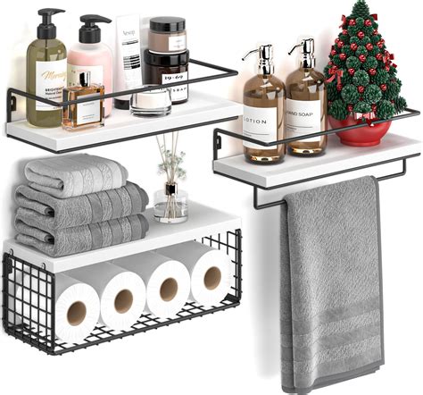 Fixwal 3 1 Tier Bathroom Shelves Wall Mounted Floating
