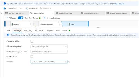 adf mapping data flow issue copying the file to a file system