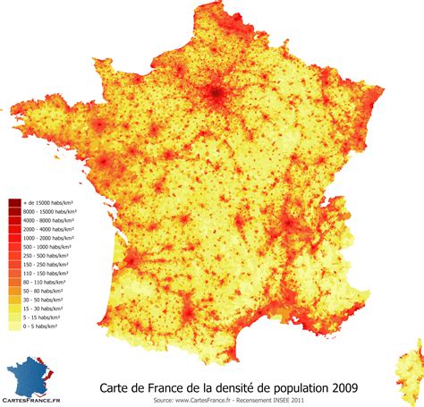 France Densité 2009 • Carte •