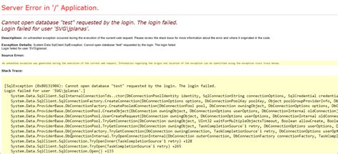 accessing analysis server web interface cannot open database open