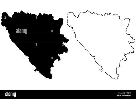 Bosnia Y Herzegovina Mapa Ilustración Vectorial Scribble Sketch Bosnia