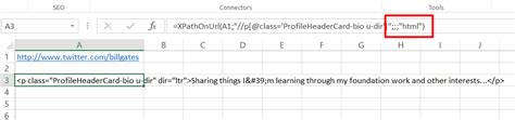 extract web elements with xpath in excel