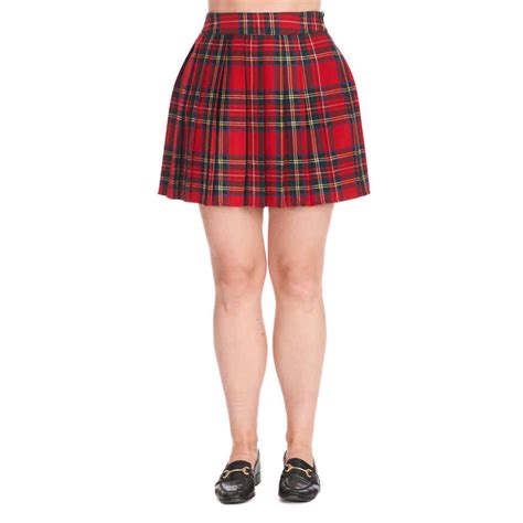 Banned Banned Prep Pleat Mini Skirt Red Attitude Europe