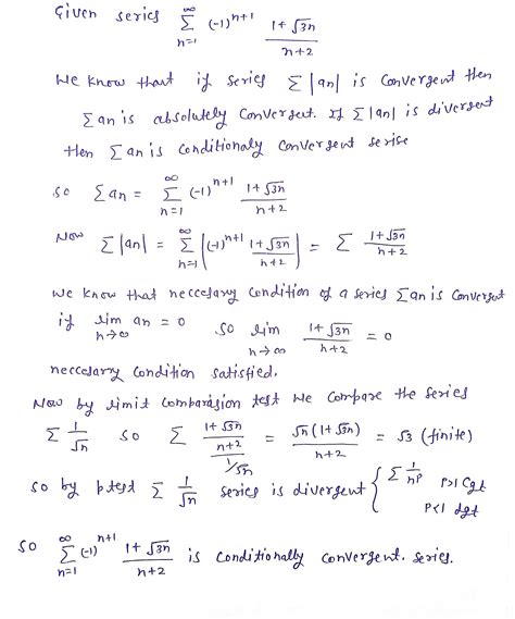 [solved] determine whether the given series converge absolutely