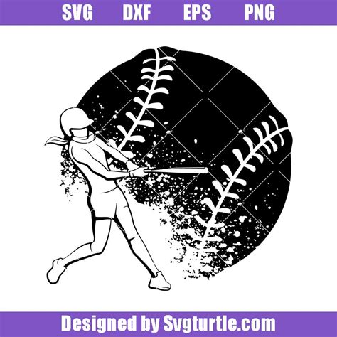 Softball Swing Svg Baseball Game Svg Girl Baseball Svg