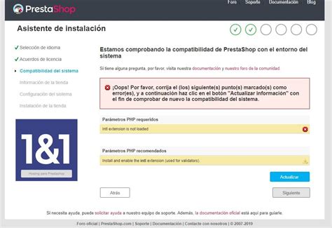 installation problems intl extension is not loaded installing
