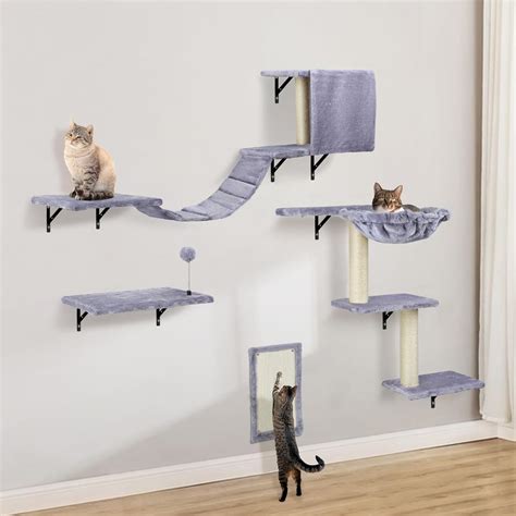 Cat Wall Furniture Wall Mounted Cat Climber Set With Cat