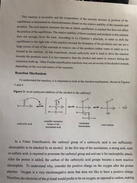 Solved Experiment 10 Fischer Esterification Synthesis Of An