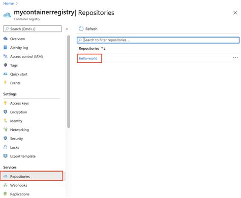 quickstart create registry in portal azure container