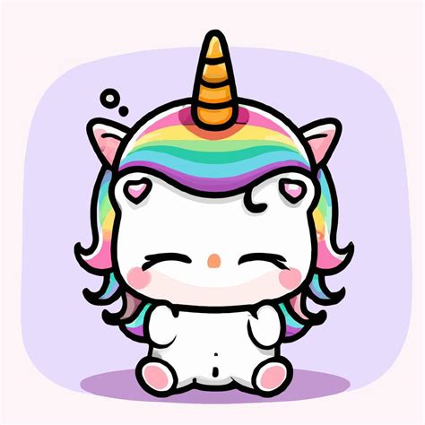 Ilustração De Unicórnio Fofo Unicórnio Kawaii Chibi Estilo De Desenho