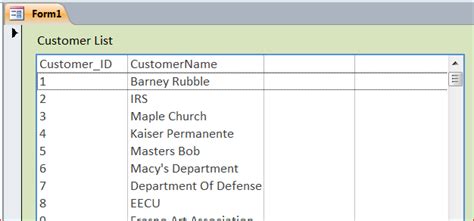 list view