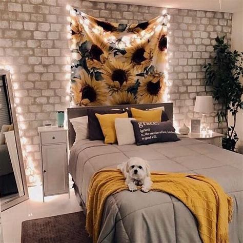 Sunflower Tapestry In 2021 Yellow Bedroom Decor Room Inspiration
