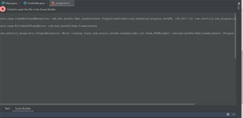 javafx failed to open the file in the scene builder