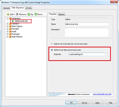 settings per task sequence using mdt 2010 deploy vista