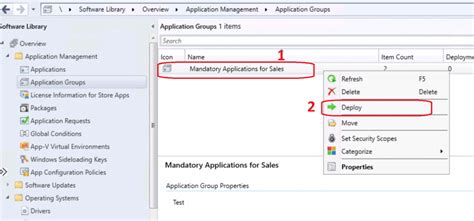 create application group using sccm configmgr deploy app group how